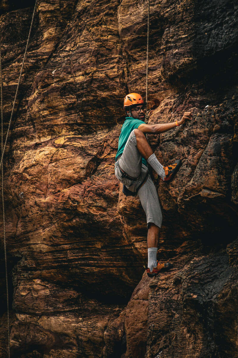Volunteers for my climbing project welcome in Badami, India