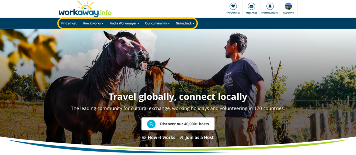 Workaway site update - navigation guide for hosts